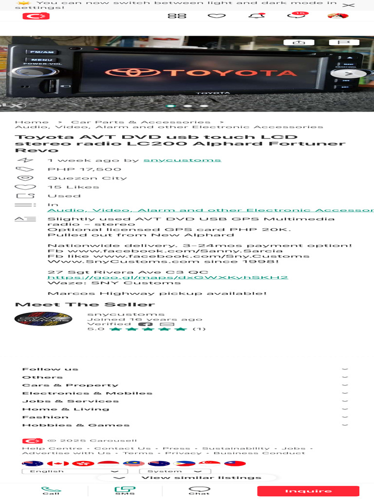 Toyota AVT DVD Usb Touch LCD Stereo Radio LC200 Alphard Fortuner Revo, Car Parts & Accessories ...