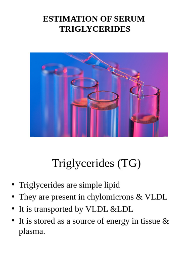 Estimation of Triglycerides | PDF | Triglyceride | Nutrients