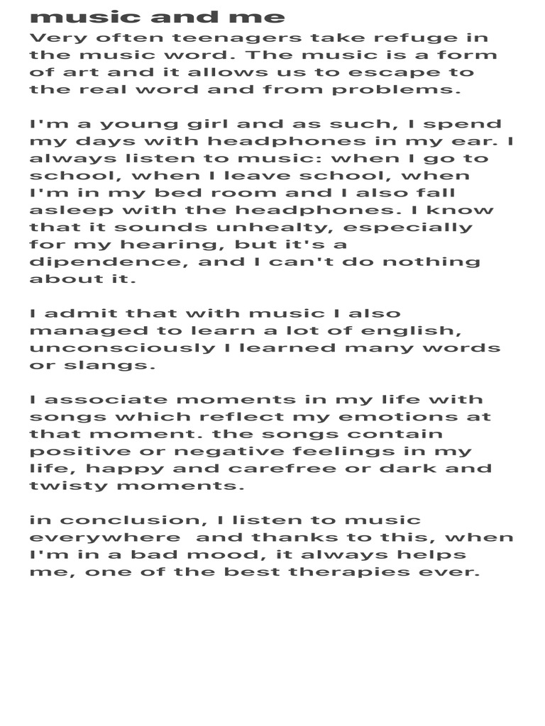 Music and Me | PDF