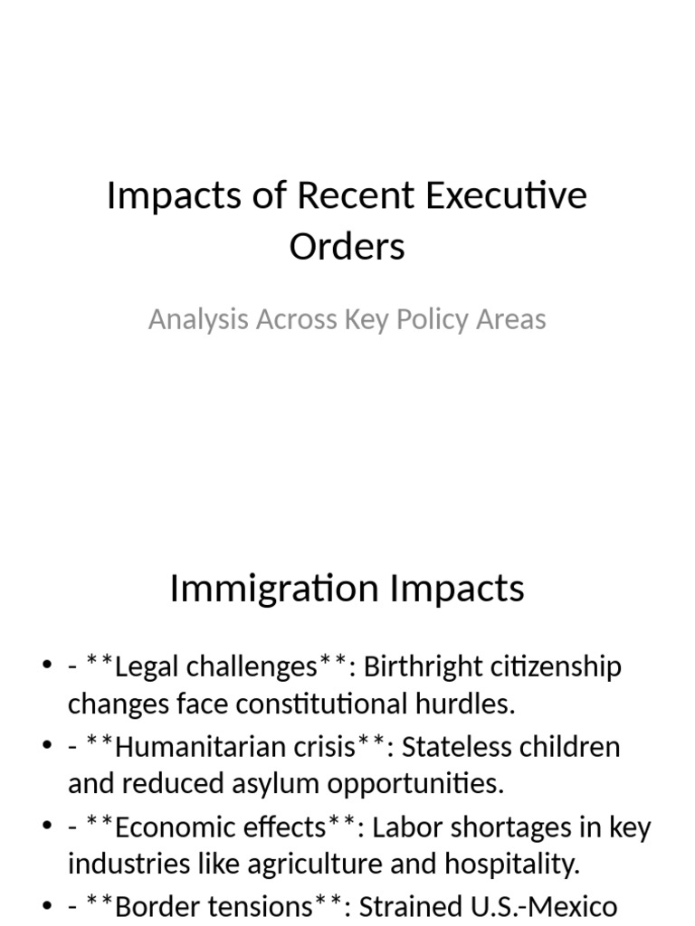 Impact of Executive Orders | PDF