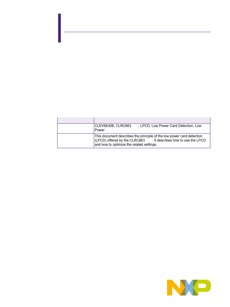 CLRC663 Plus Low Power Card Detection | PDF | Electronics | Electrical Engineering