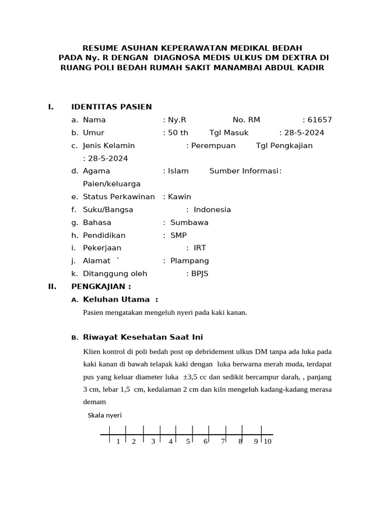 Asuhan Keperawatan Ulkus DM Pasien 50 Tahun | PDF