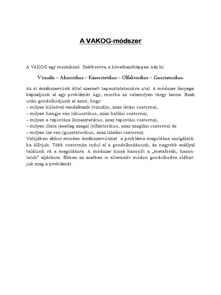 A VAKOG-módszer | PDF