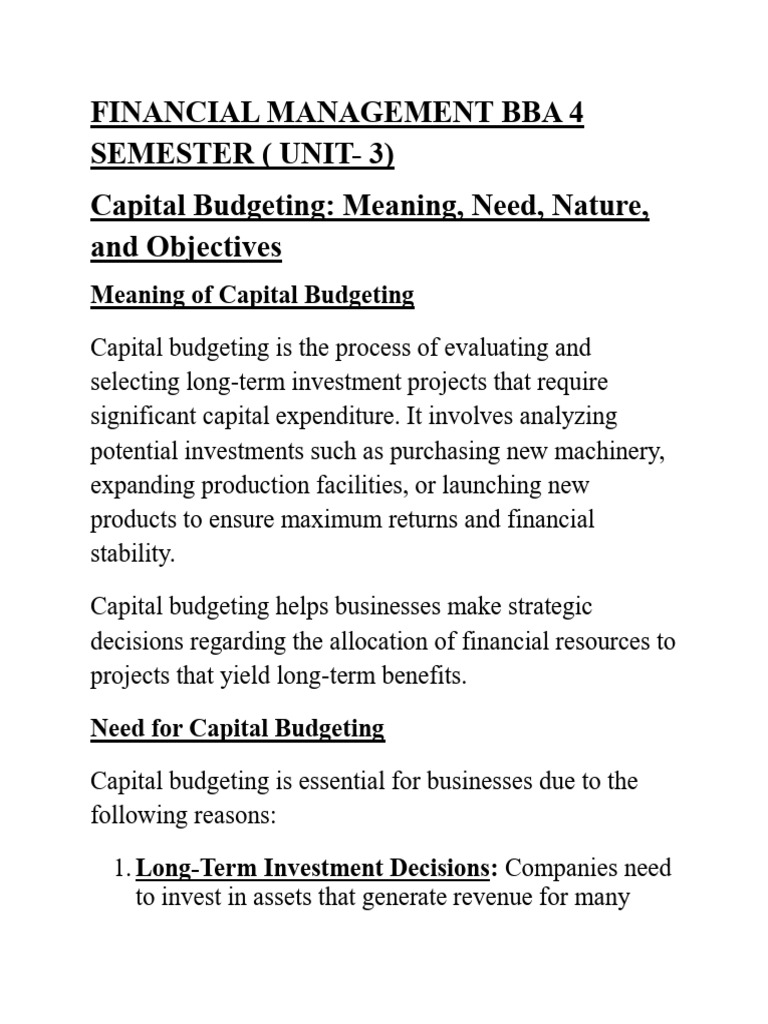 Unit - 3 (Bba 4 Semester) Financial Management | PDF | Net Present ...
