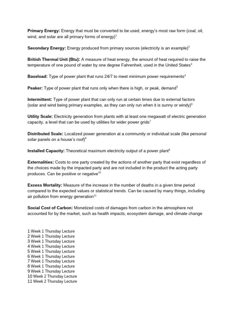 Energy Types and Policies Explained | PDF | Climate Change Mitigation ...