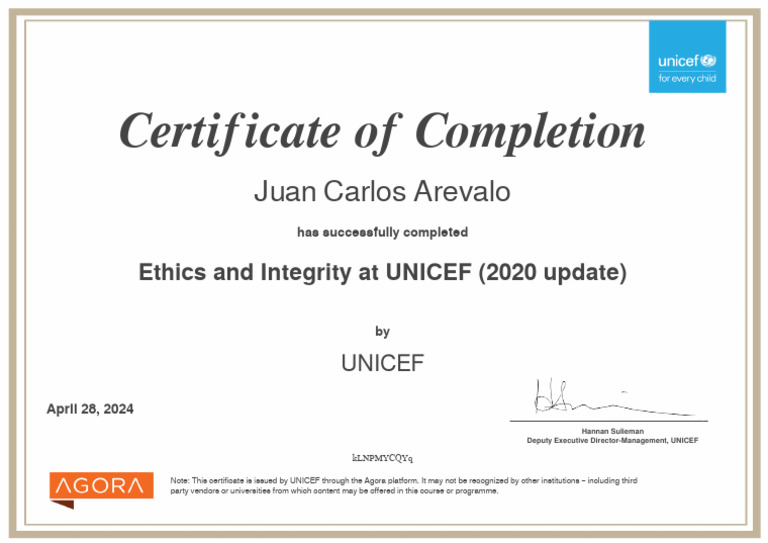 Ethics and Integrity_EN_2020_Course certificate - Ethics and Integrity ...