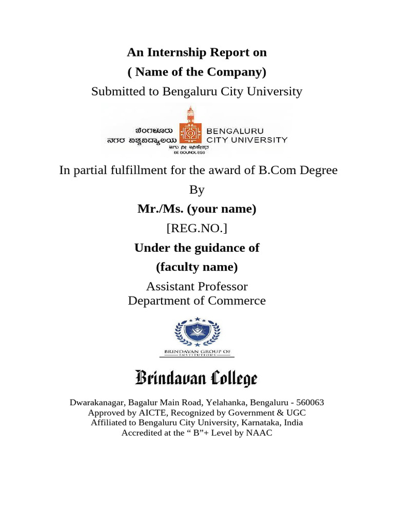 Internship Report Front Pages | PDF | Educational Stages