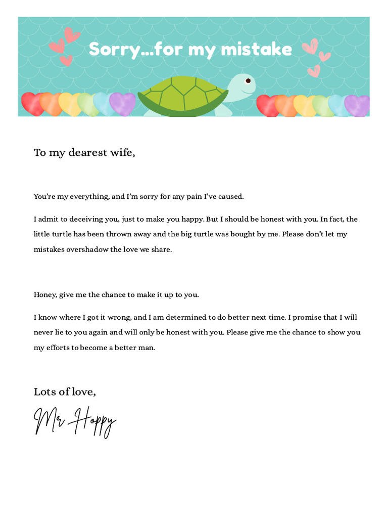 Apology Letter To Mrs Sliver | PDF