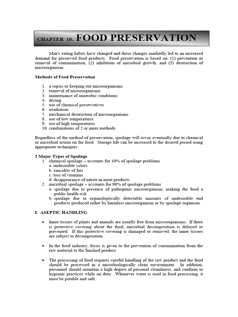 Chapter 11. Food Preservation | PDF | Food Preservation | Decomposition
