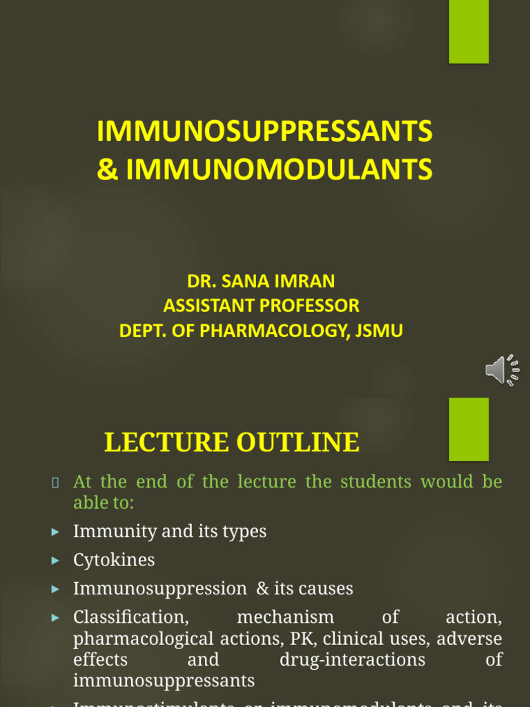 Immunosuppressants and Immunostimulants | PDF | Immune System | Interferon