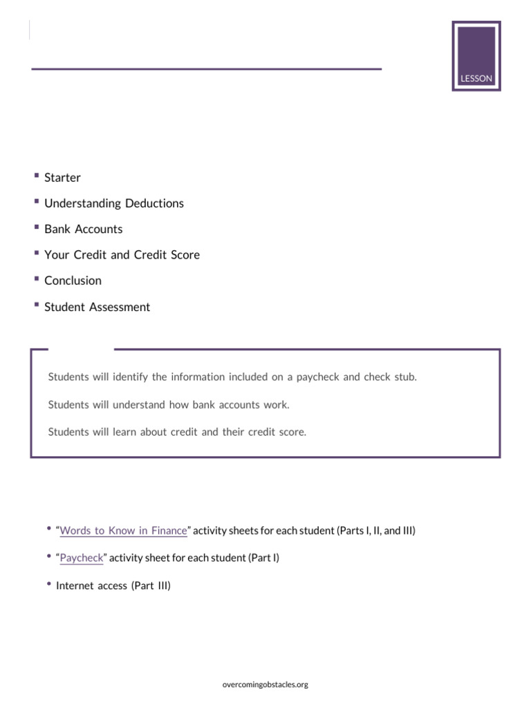 Financial Literacy: Managing Money Basics | PDF | Credit Card ...