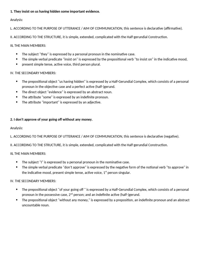 Sentence Analysis | PDF