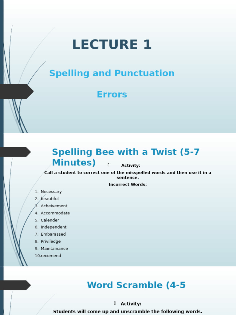 Spelling & Punctuation | PDF | Spelling | Orthography