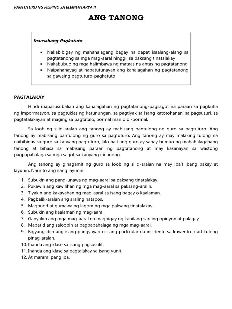 Ang Tanong | PDF