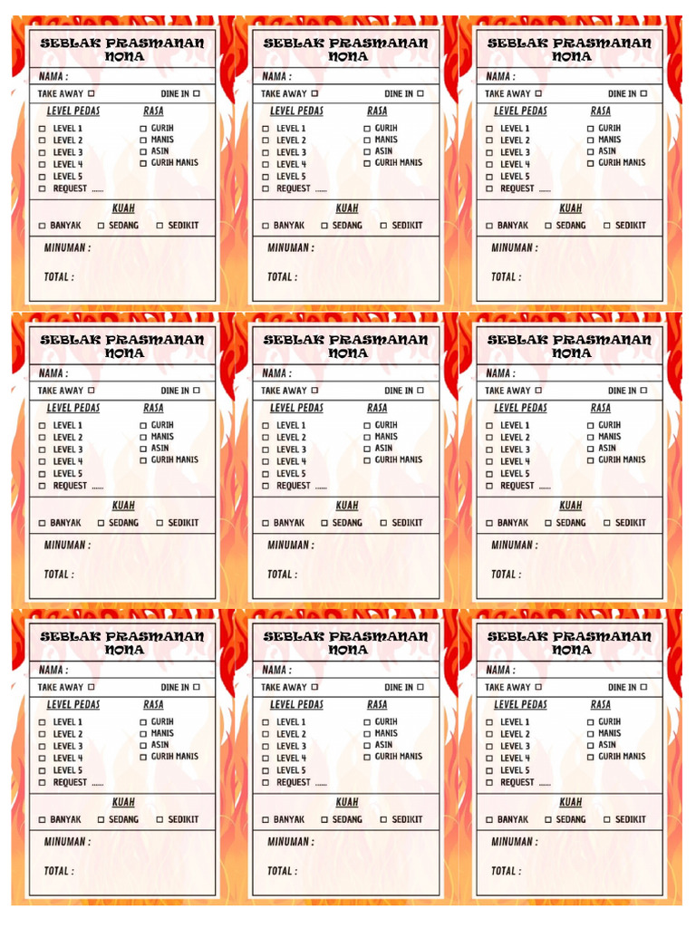 Struk Seblak Nona | PDF