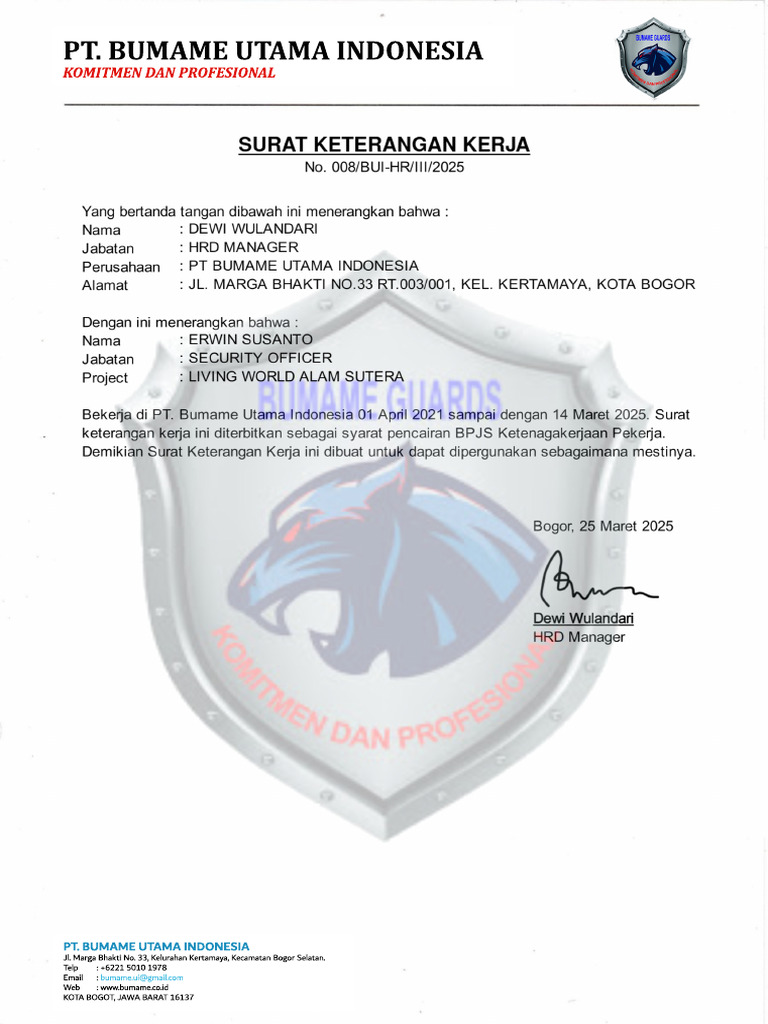 Paklaring Bumame-1 | PDF