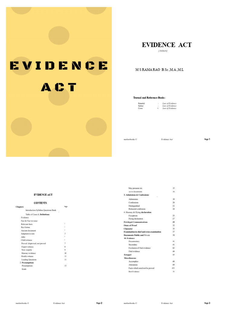 Evidence Act | PDF | Justice | Crime & Violence