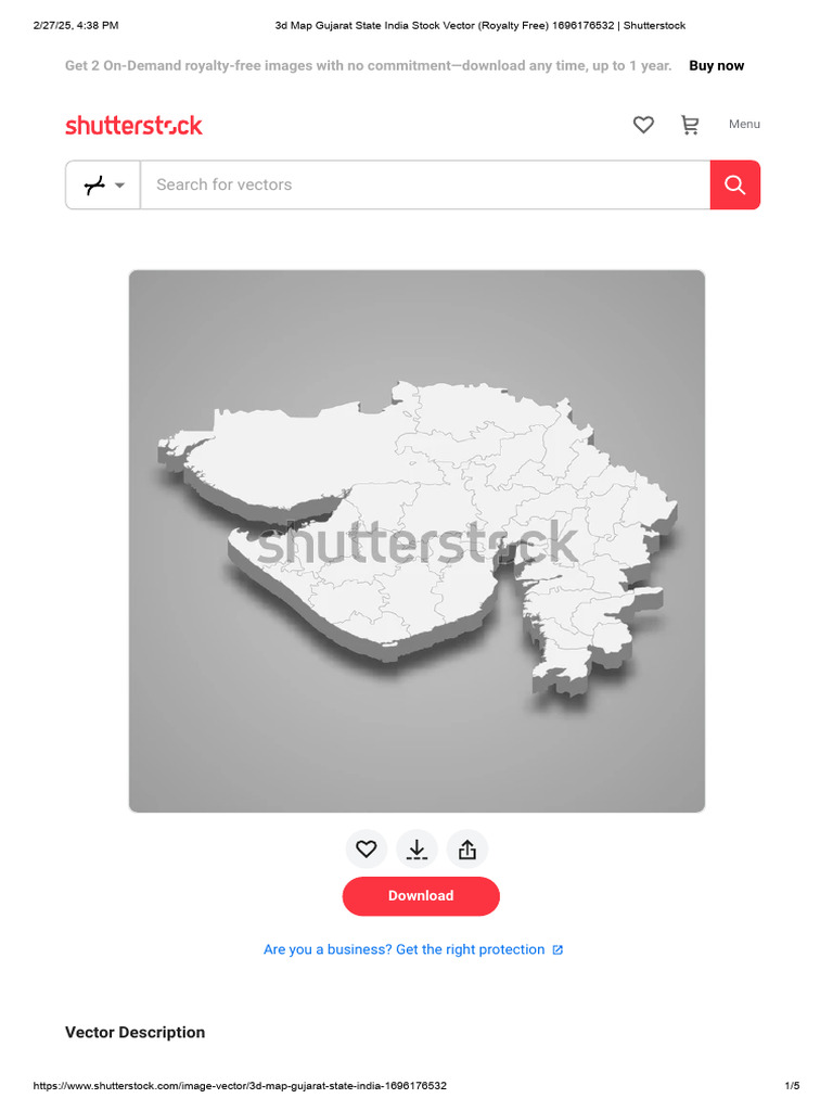 3d Map Gujarat State India Stock Vector (Royalty Free) 1696176532 ...