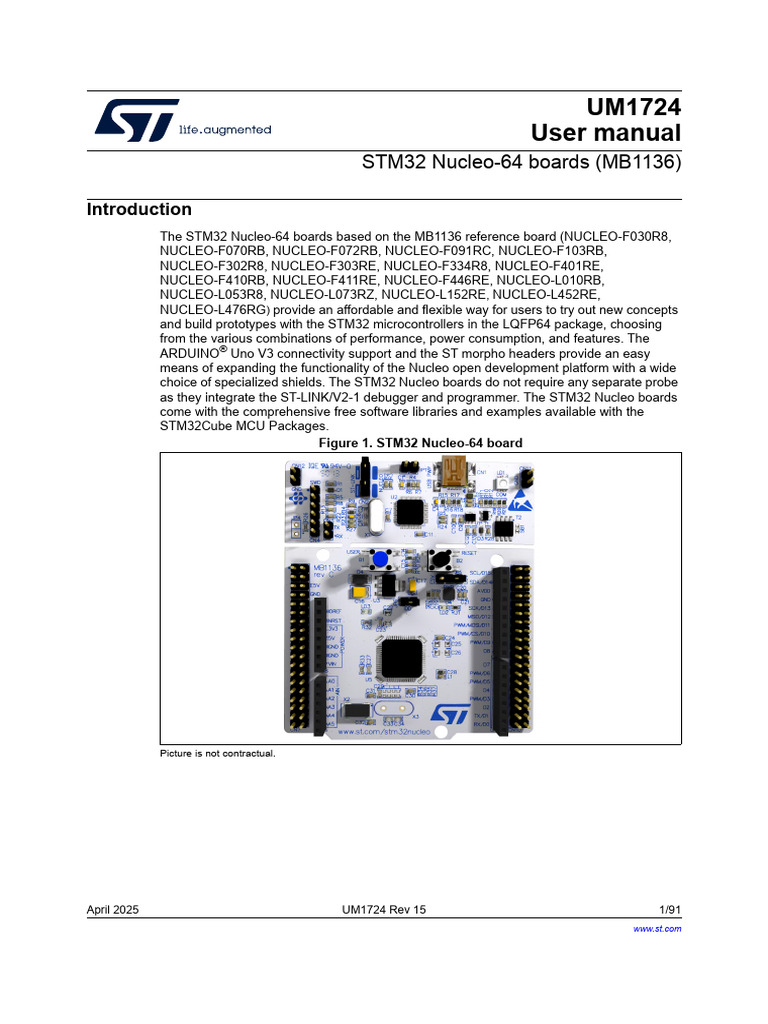 Um1724 stm32 Nucleo64 Boards mb1136 Stmicroelectronics | PDF | Electrical Engineering ...