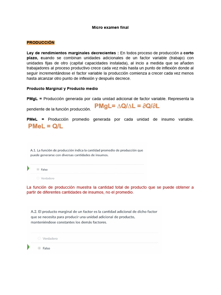 Micro Examen Final | PDF | Producción y fabricación | Negocios económicos