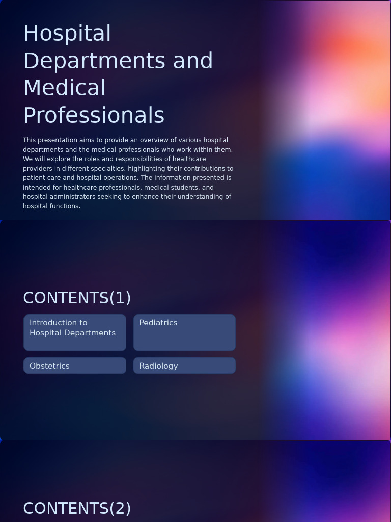 Hospital Departments and Medi | PDF | Medical Diagnosis | Surgery