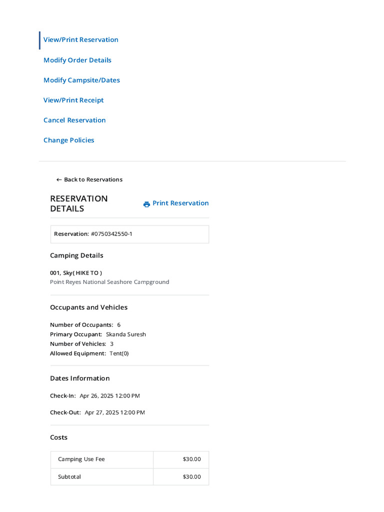 Recreation.gov - Camping, Cabins, RVs, Permits, Passes & More | PDF