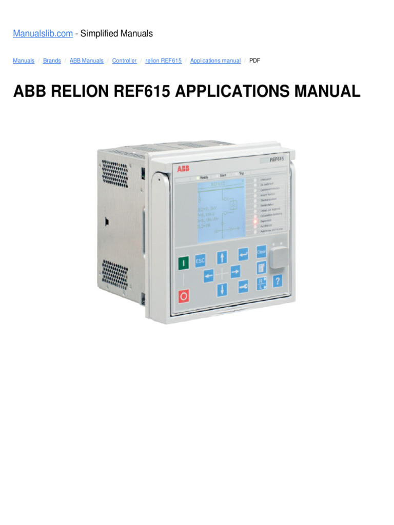 ABB REF615 Applications Manual | PDF | Timer | Electromagnetic ...
