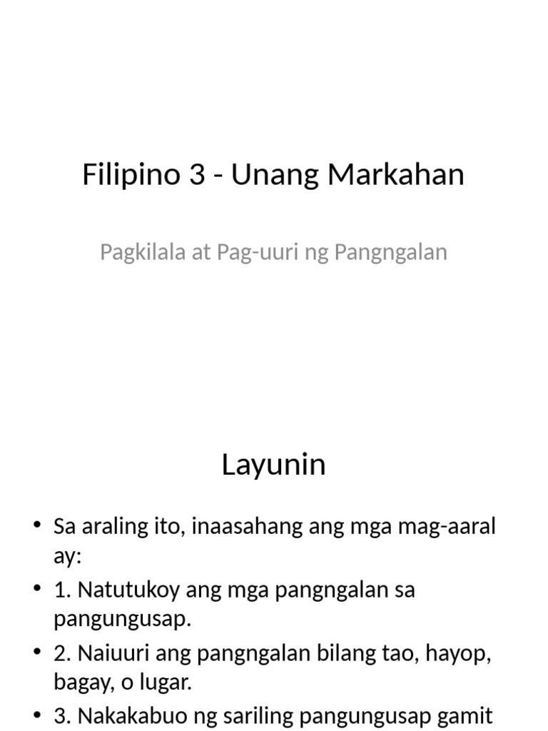 Filipino3 Pangngalan Lesson | PDF