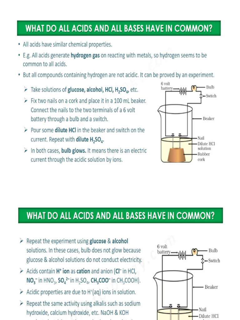 Chap-2 Notes II (Common in Acids & Bases) | PDF