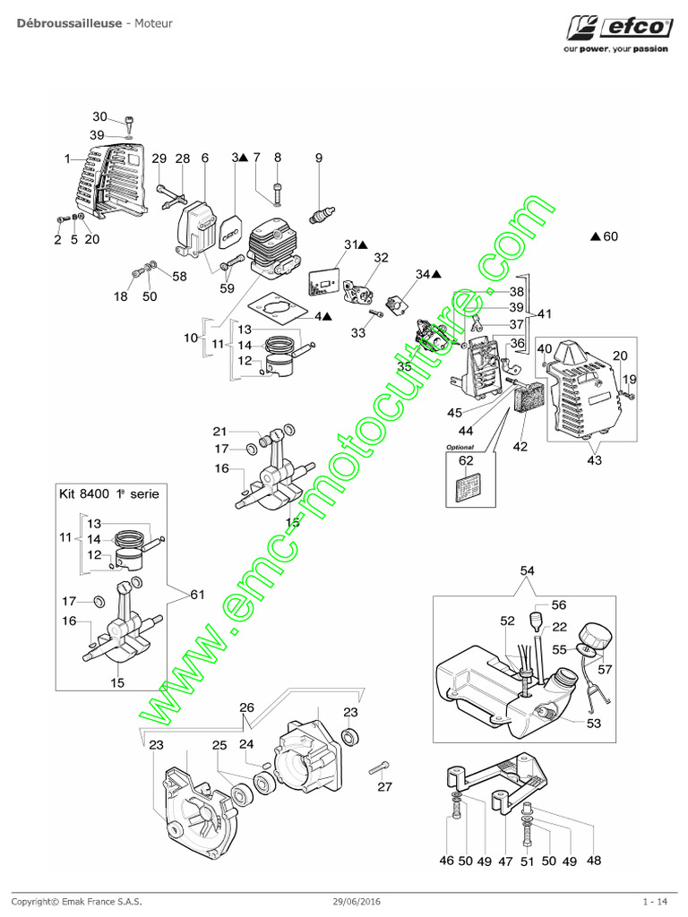 Débrousailleuse EFCO 8400 Vue Éclatée | PDF
