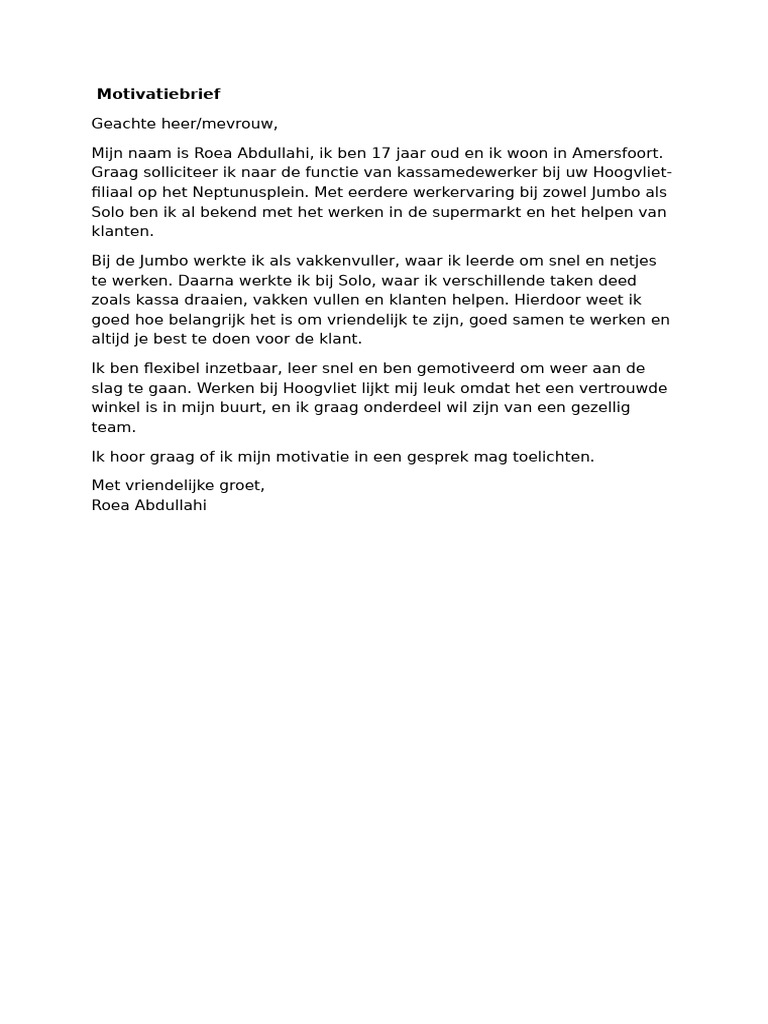 Motivatie Brief | PDF