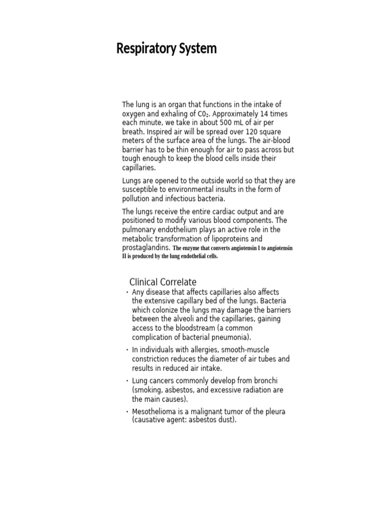 Section 1 Chapter 7 Pulmonary | PDF | Lung | Epithelium