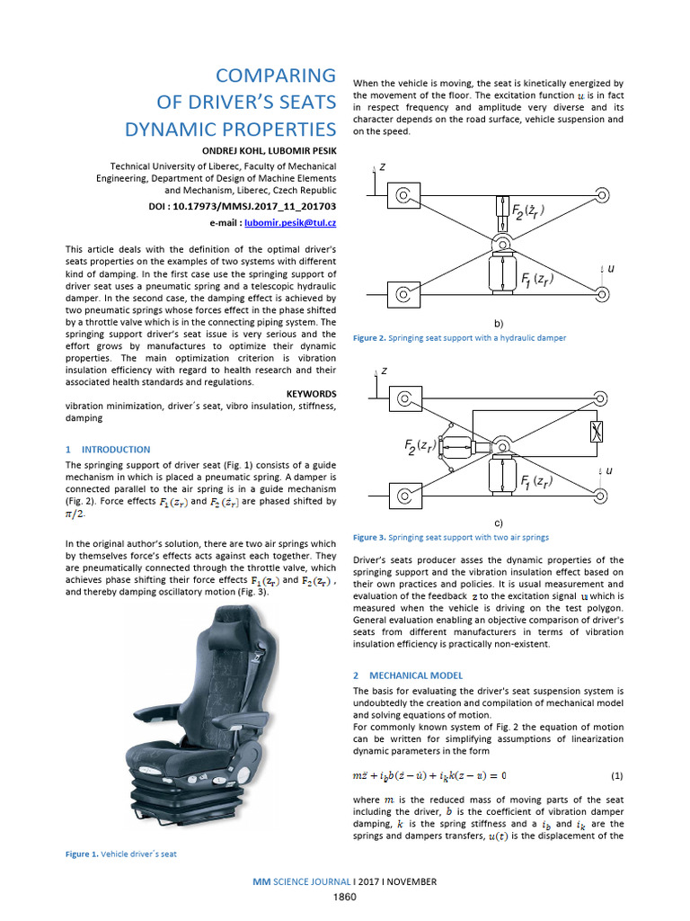 Driver Seat Vibration Properties Analysis | PDF | Damping | Oscillation