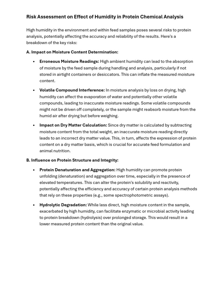 Effect of Humidity in Protein Chemical Analysis - Ismail | PDF ...