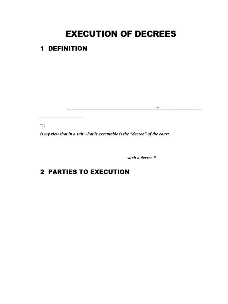 Execution of Decrees PDF[1] | PDF | Judgment (Law) | Lawsuit
