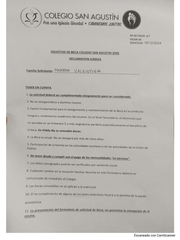 Formulario Beca | PDF