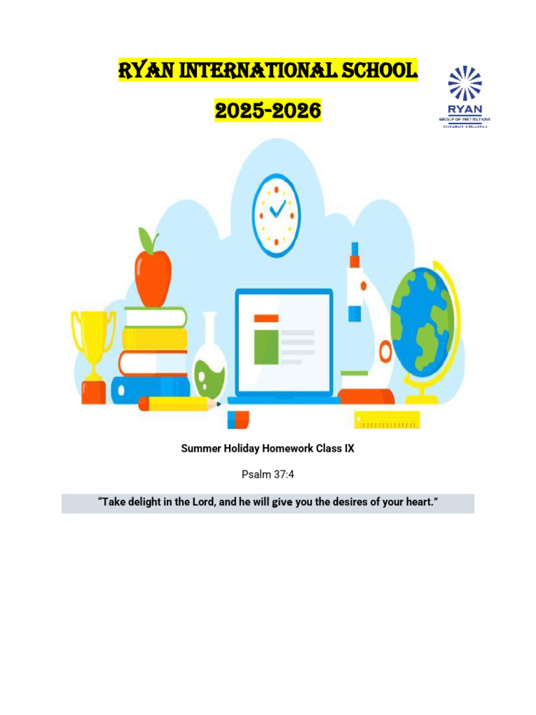 Class IXth Summer HHW (2025-26) | PDF