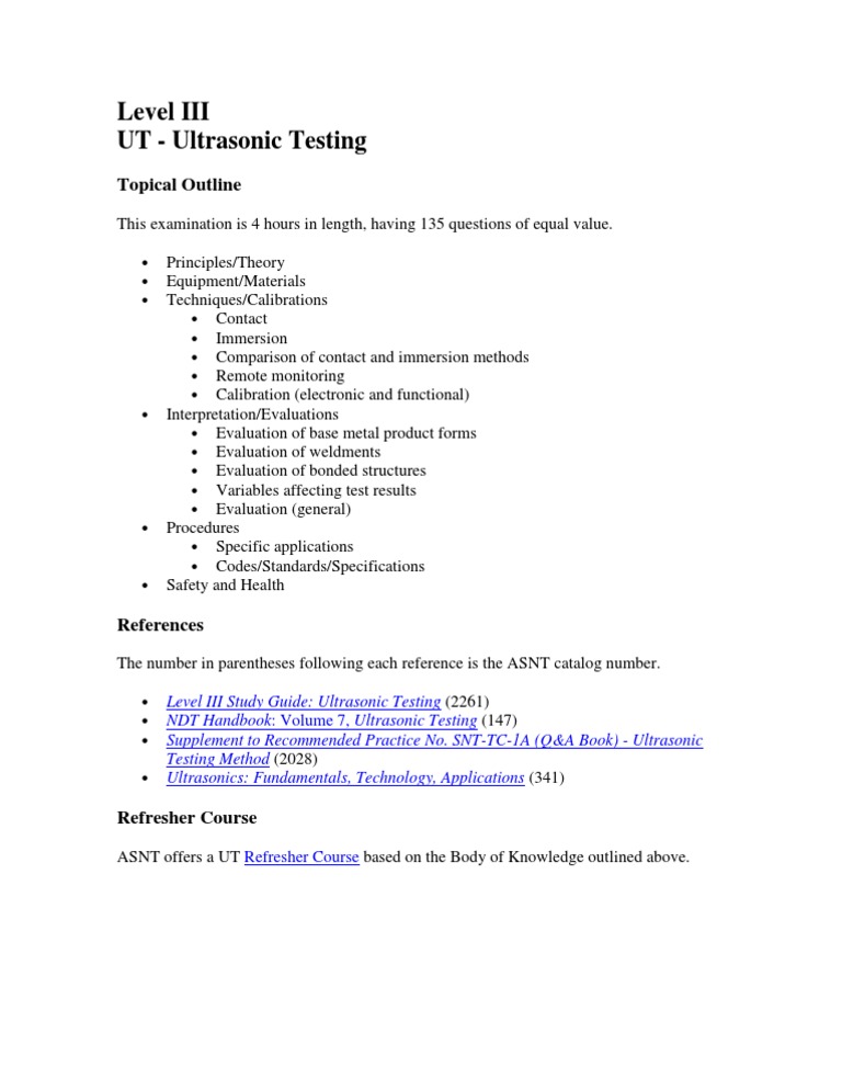 UT LVL III Exam | PDF | Technology & Engineering