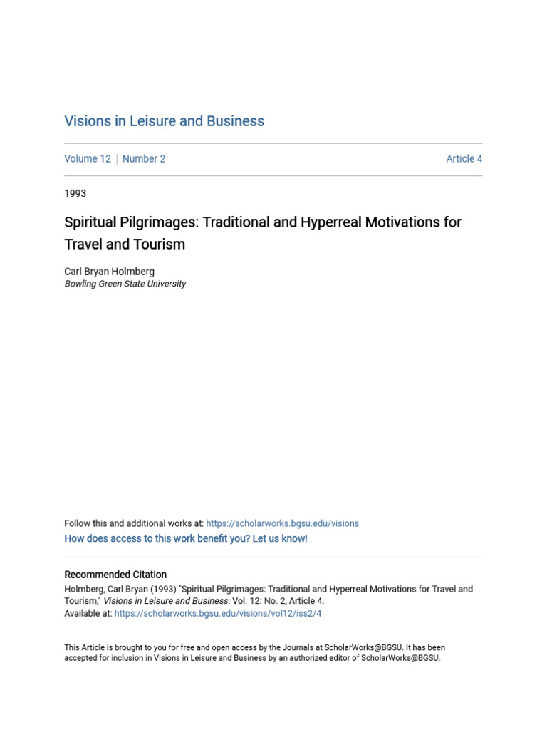 Spiritual Pilgrimages in Travel Motivation | PDF | Shamanism | Pilgrimage