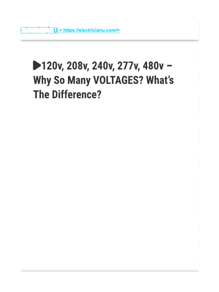 Voltages Explained | PDF