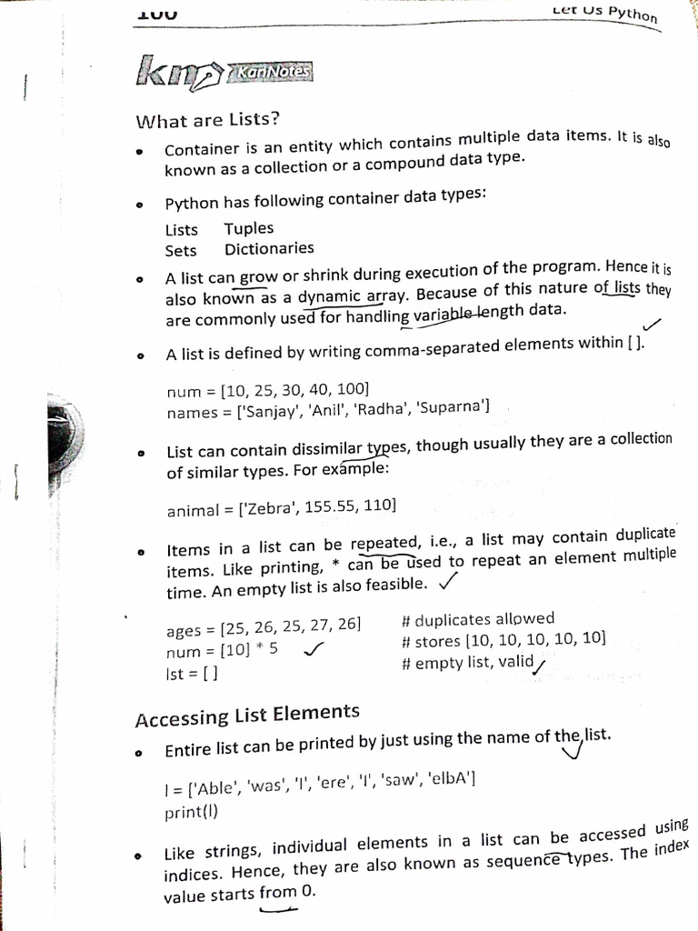 Python - Lists | PDF | String (Computer Science) | Computer Science