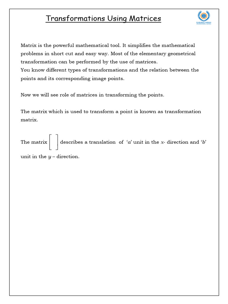 Matrix Transformation | PDF | Euclidean Geometry | Functional Analysis