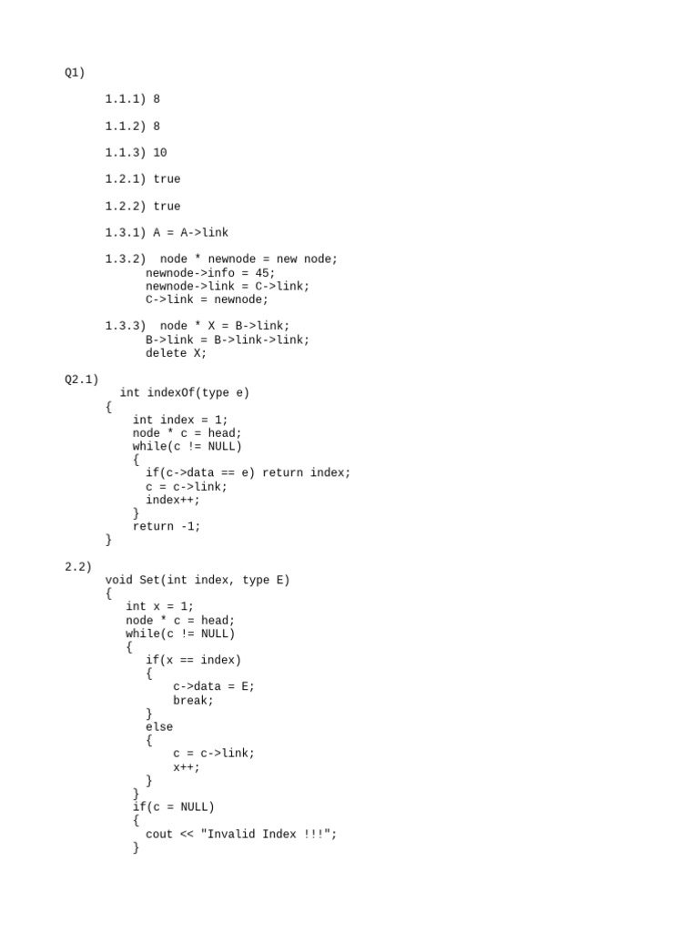 Linked List Operations in C++ | PDF