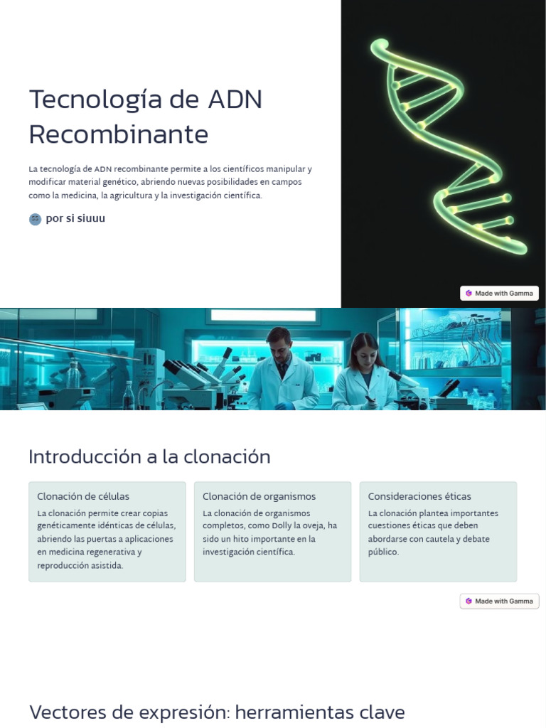 Tecnologia de ADN Recombinante | PDF | Transfección | Clonación