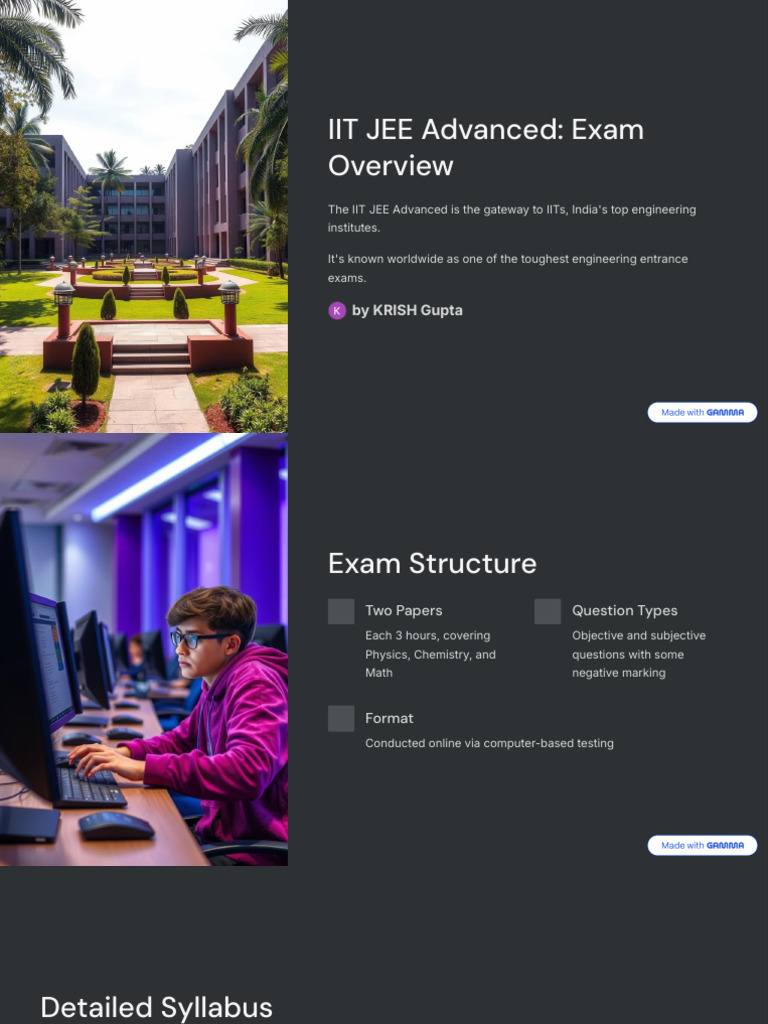 IIT JEE Advanced Exam Overview | PDF