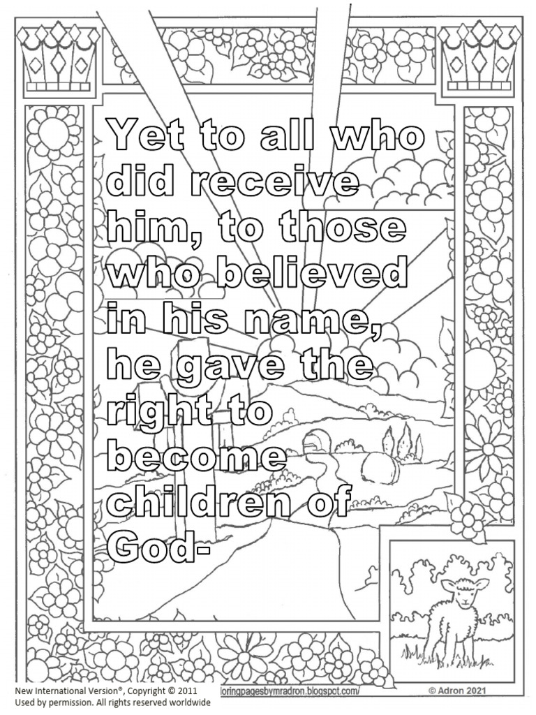 John 1:12 Coloring Page | PDF