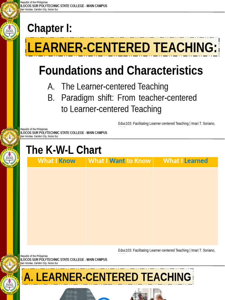 Chapter 1 The Learner Centered Teaching | PDF | Learning | Teachers