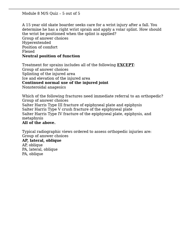 UTA - 5337 - CP1 - M8 Quiz - MSK | PDF