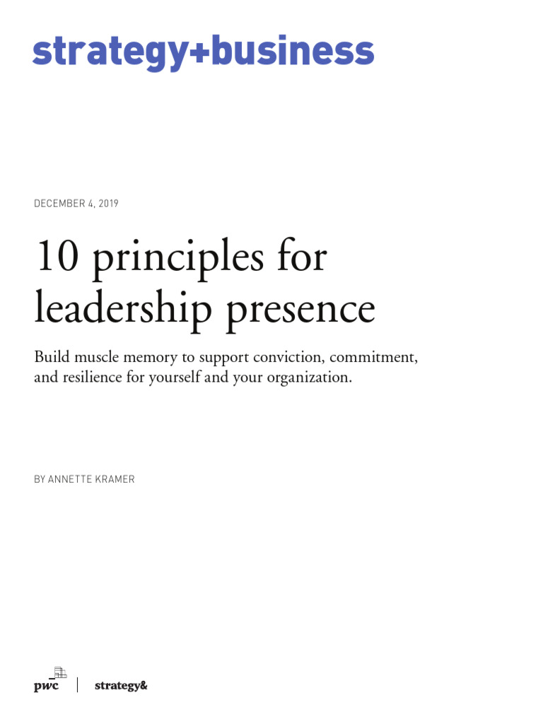 Strategy+business: 10 Principles For Leadership Presence | PDF ...