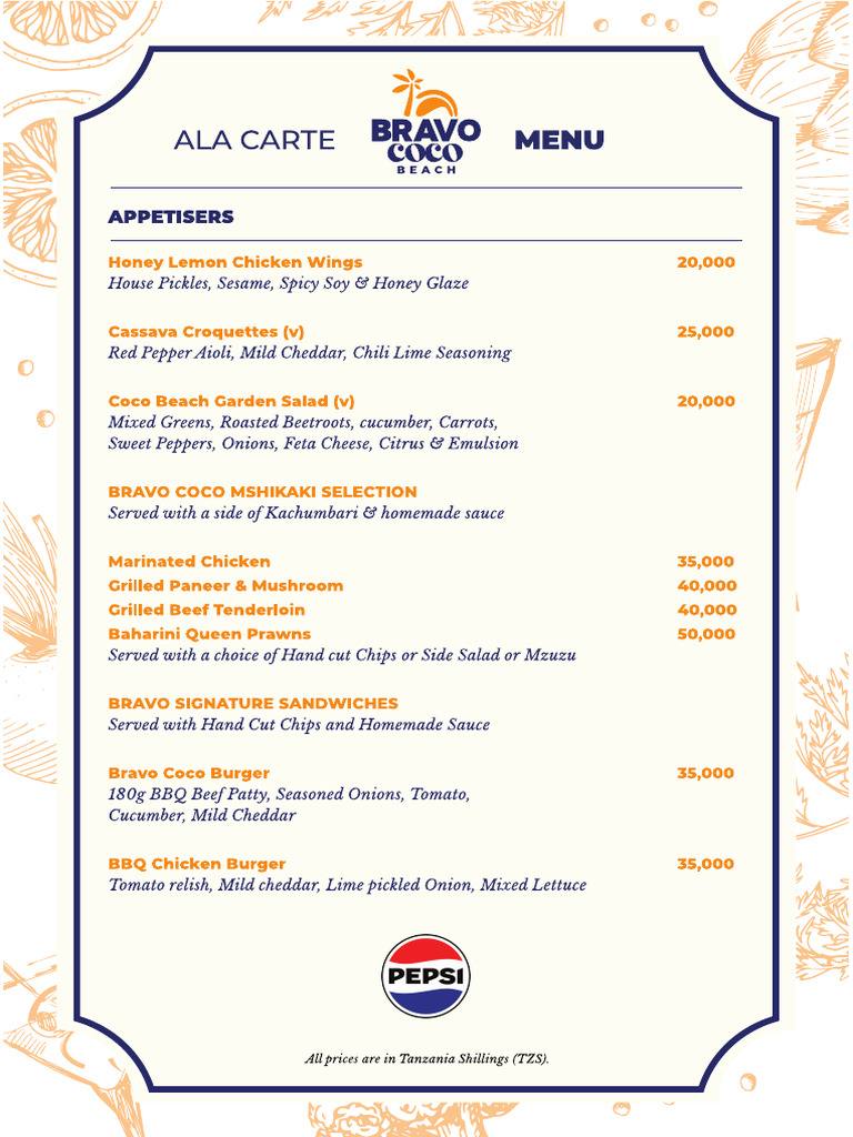 Bravo Coco Beach Ala Carte Events 2025 | PDF